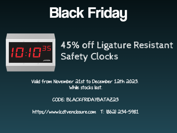 Ligature Resistant Safety Clock - Black Friday Deal